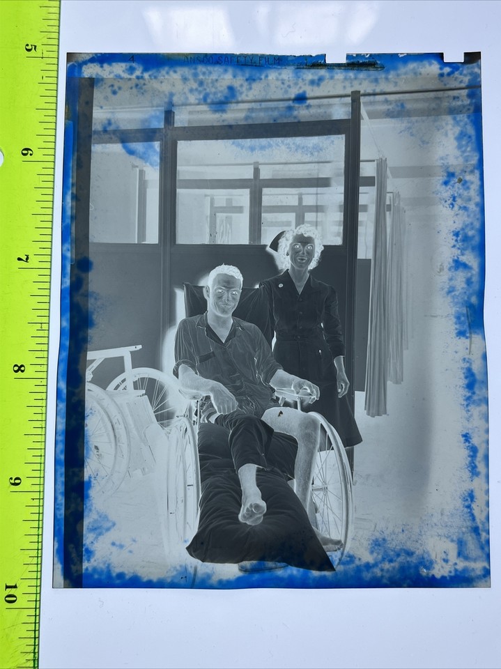 GOOD SAMARITAN HOSPITAL 1949 Man WHEELCHAIR NURSE Joe Lepetka MEDICAL ...