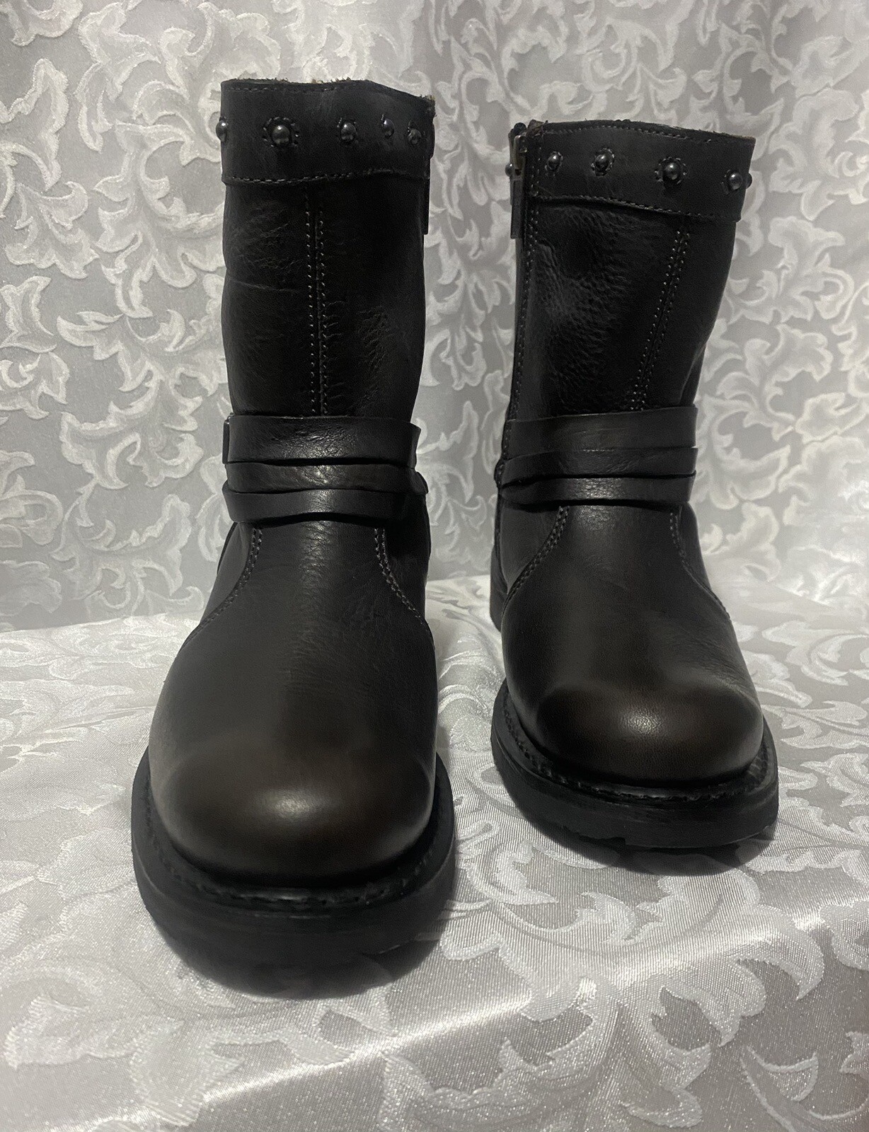 Harley Davidson Studded Mandy Boots, Slate Gray, Wome… - Gem