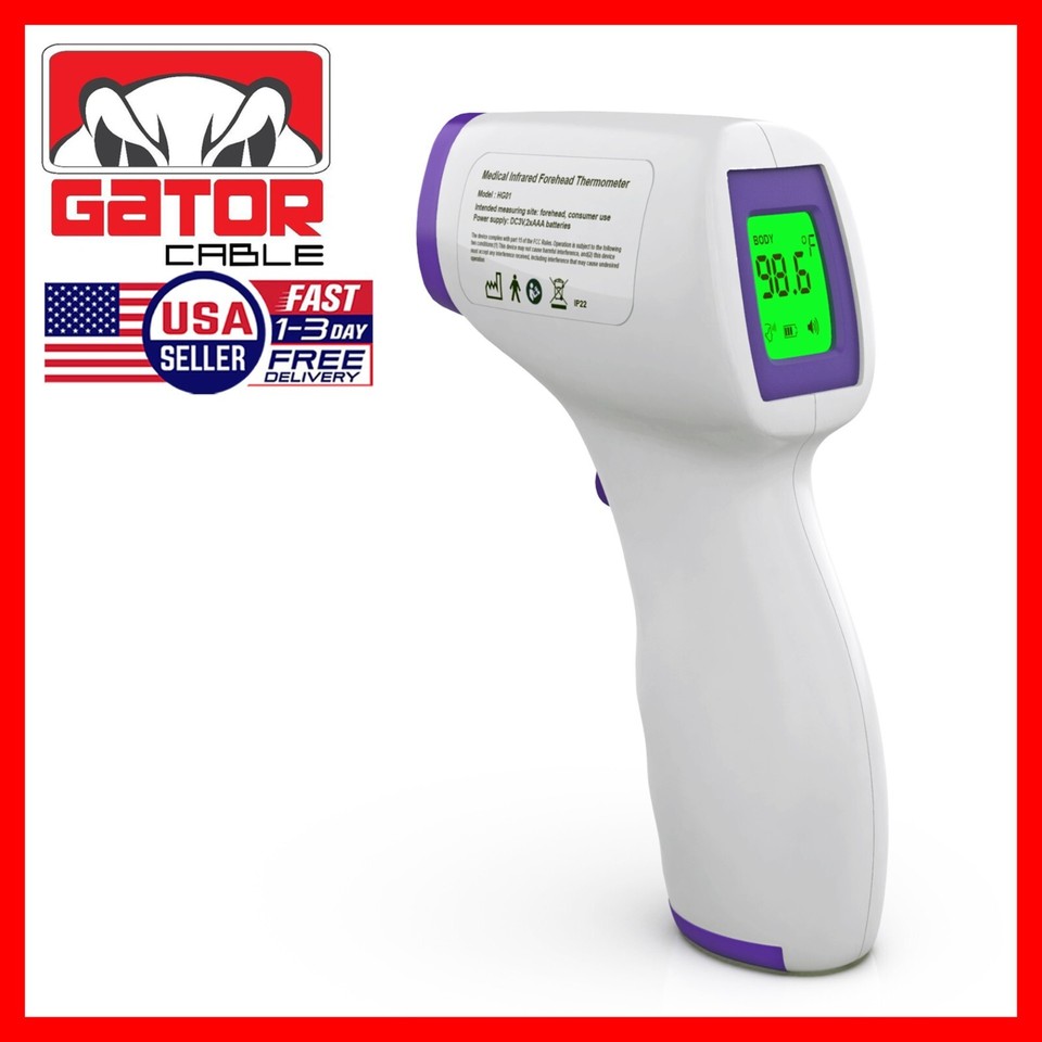 Infrared Digital Thermometer Human Body Forehead Temperature Gun LED No ...