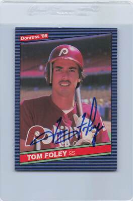 1986 Donruss #549 Tom Foley Phillies Signed Auto *G4638 | eBay