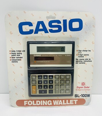 Vintage Casio SL-100W Calculator Folding Wallet *Brand New* Works! | eBay