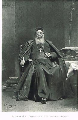 Portrait by Bonnat Print Picture Cardinal Lavigerie Victorian Priest ...