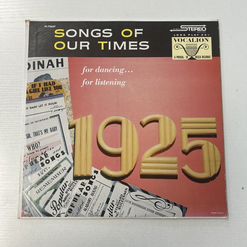 Songs Of Our Times 1925 Various Vintage Vinyl Record ( R358) | eBay