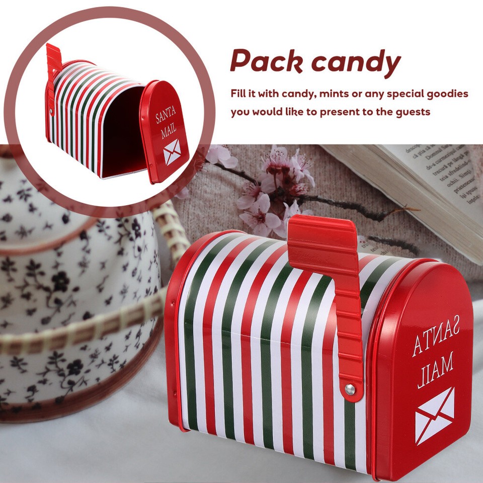Letters to Santa Mailbox Small Christmas Tin Mailboxes Shaped Storage ...