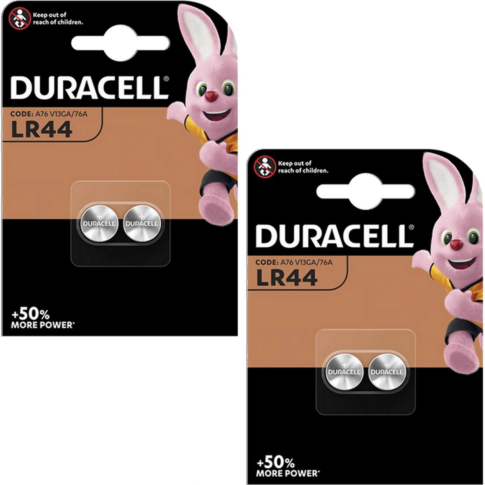 4 x LR44H GENUINE DURACELL Alkaline coin Fish Batteries 5000394504424 ...