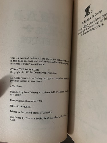 CONAN THE DEFENDER by Robert Jordan (1982) TOR trade paperback 1st ...