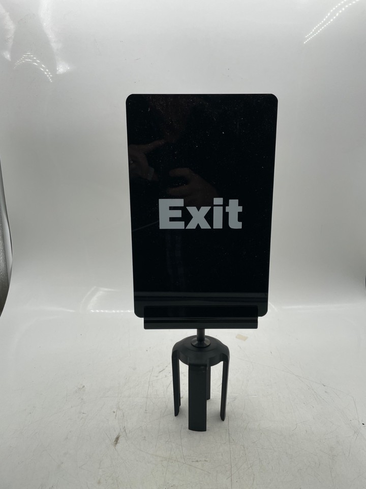 Black Acrylic 2-Sided "Exit" & "Exit Please Do Not Enter" Stanchion ...