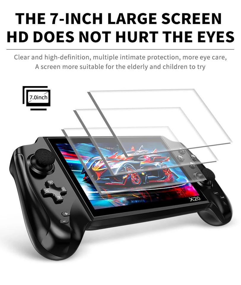 X20 7.1" Retro Handheld Game Console,IPS Screen Video Games, 3000 ...