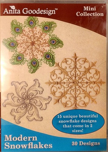 Anita Goodesign~MODERN SNOWFLAKES~Mini Collection~15 Embroidery Designs ...