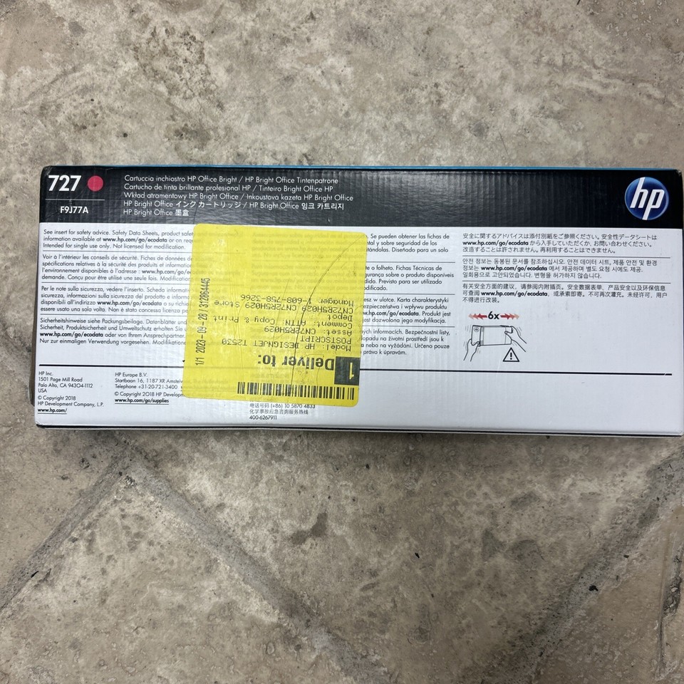 HP 727 Magenta Ink Cartridge - F9J77A. Cs 889296103318 | eBay
