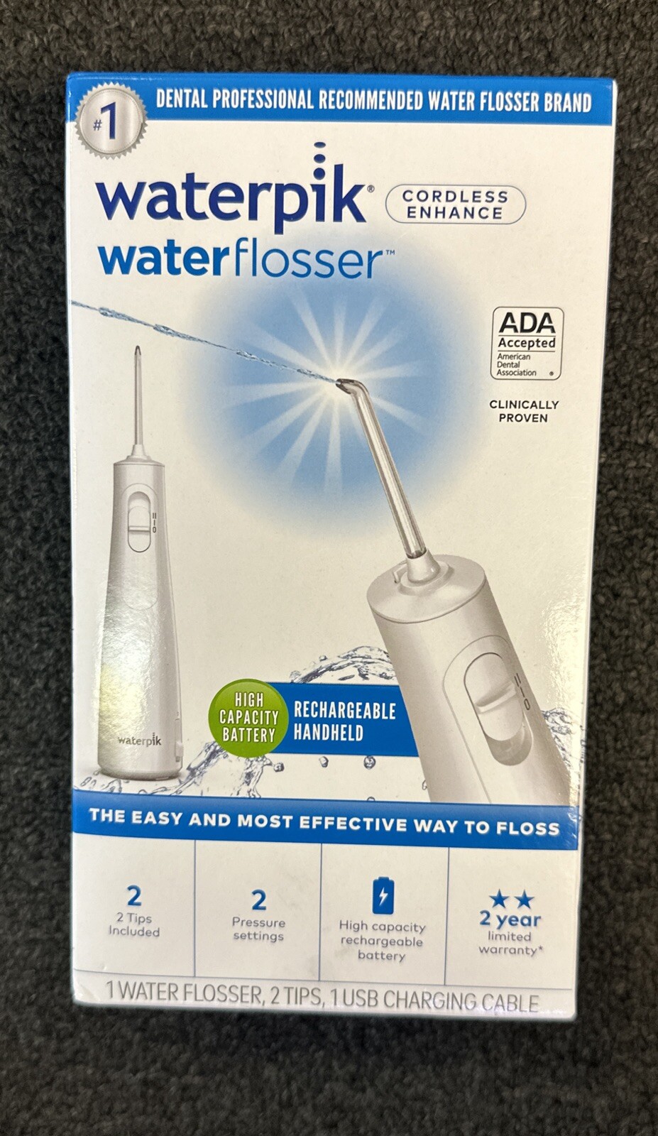 Waterpik Water Flosser - Cordless Enhance. USB Rechargeable. Model WF ...