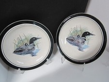 Loon Lake Folkcraft Stoneware Dinner Plates by Scotty Z Set of 4 for ...