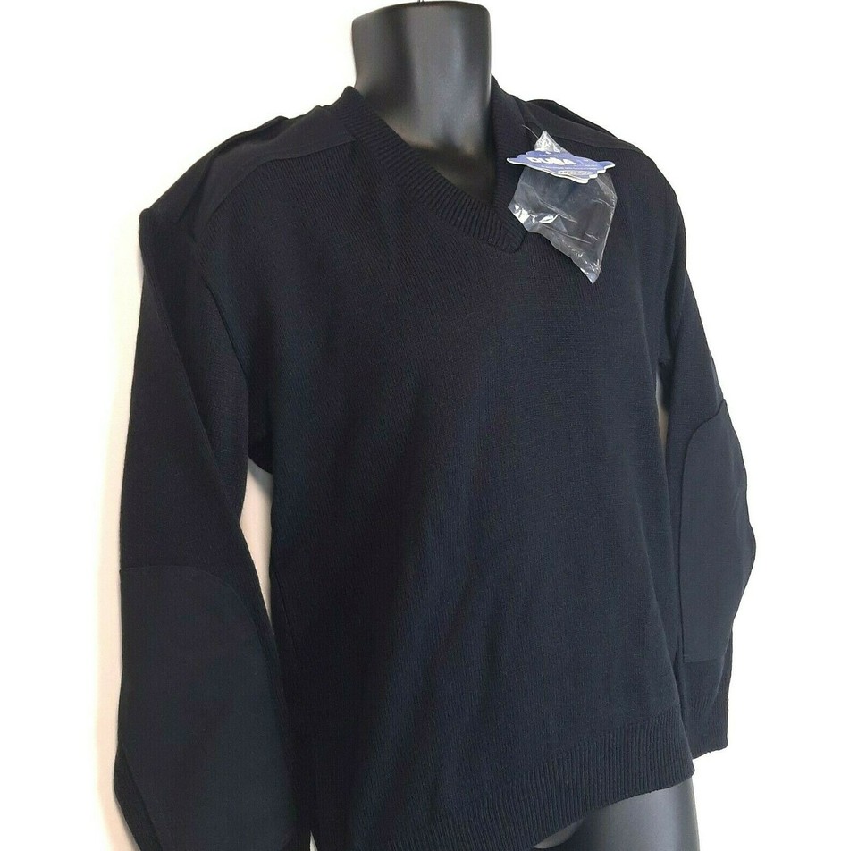 PSC Cobmex Men's S Navy Blue Commando Flax Knit V-Neck Uniform Sweater ...
