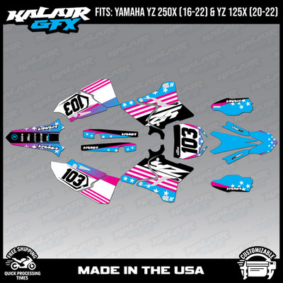 Graphics Kit for Yamaha YZ250X (2016-2022) and YZ125X (2020-22) USA ...