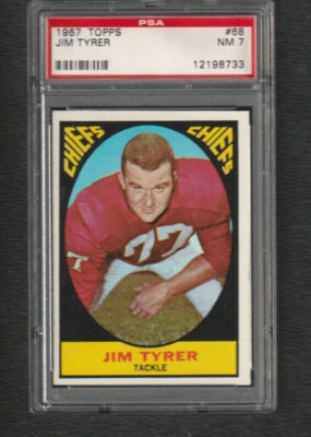 1967 Topps Football # 68 Jim Tyler PSA 7 Chiefs Sharp Card ! Clean Case ...