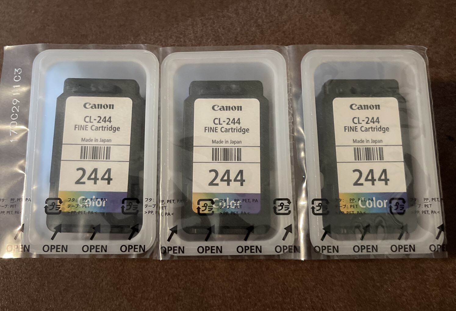 Lot Of 3 - New/Sealed - Canon Pixma 244 Color Original Ink Cartridge ...