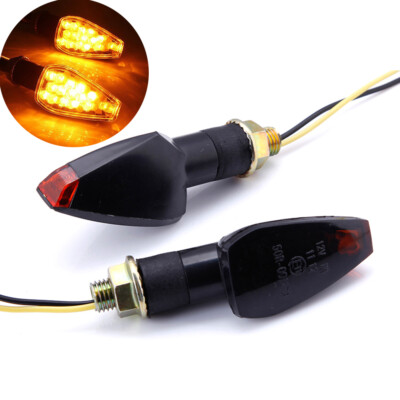 2x Universal Motorcycle Turn Signals LED Dual Sport Street Dirts Bikes ...