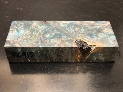 BL915 STABILIZED Double Dyed Maple Burl Knife Block Handle Pistol Grip ...