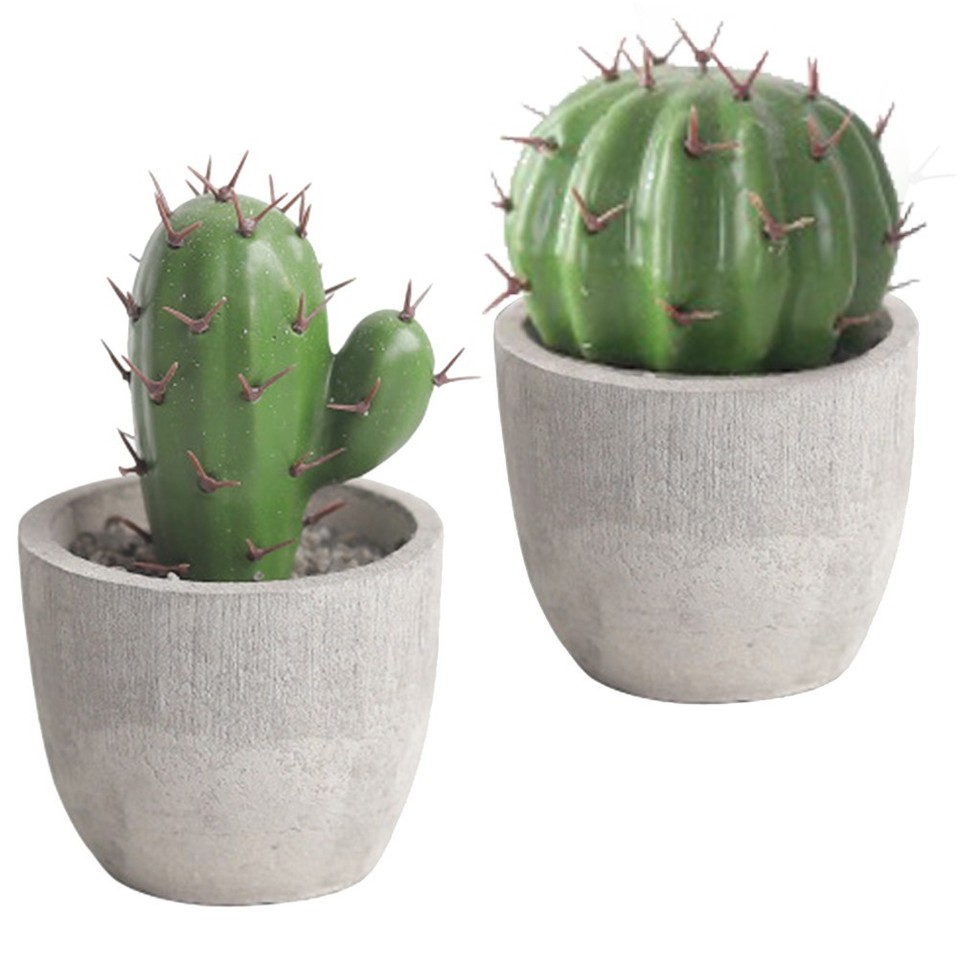 2 Pcs Succulent Flower Pot Ornament Decoration Simulation Potted Bonsai ...