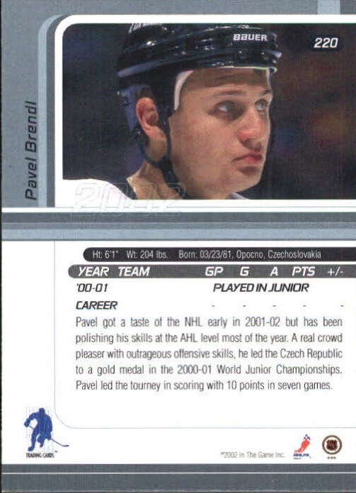 2001-02 BAP Signature Series Flyers Hockey Card #220 Pavel Brendl | eBay