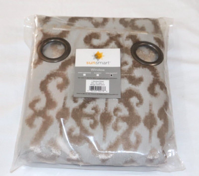 Sunsmart Mirage 50" x 84" Damask Total Blackout Curtain Panel Champagne ...