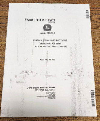JOHN DEERE FRONT PTO KIT 4WD INSTALLATION INSTRUCTIONS | eBay