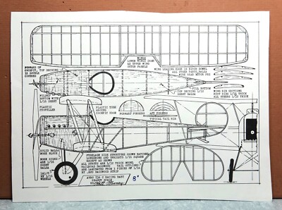 AVRO 536 C RACING BABY BALSA FREE FLIGHT MODEL AIRPLANE PLANS 8 ...