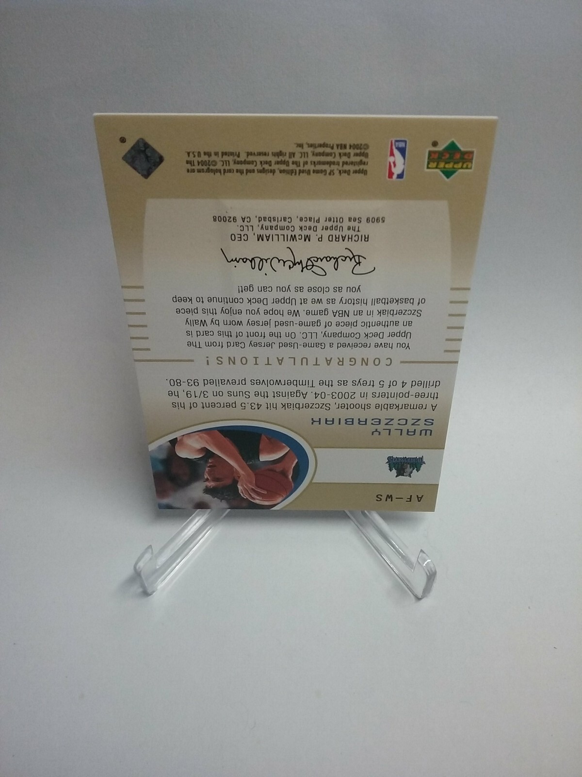 Wally Szczerbiak Timberwolves 2004 SP Game Used Edition Authentic Fabrics #AF-WS | eBay