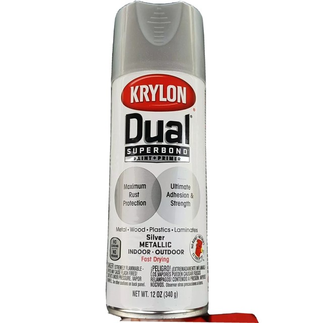 Krylon K08846007 'dual' Superbond Paint and Primer Metallic Silver for ...