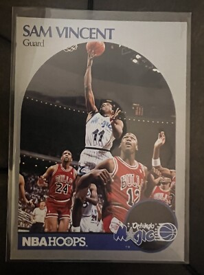1990-91 Hoops #223 Sam Vincent W/ Michael Jordan #12 Jersey BASKETBALL ...