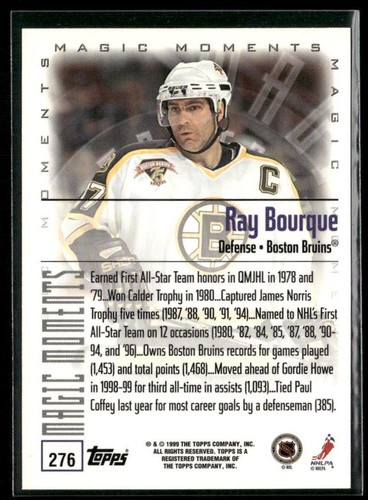 1999-00 Topps Ray Bourque 5 Time Norris #276c Boston Bruins | eBay