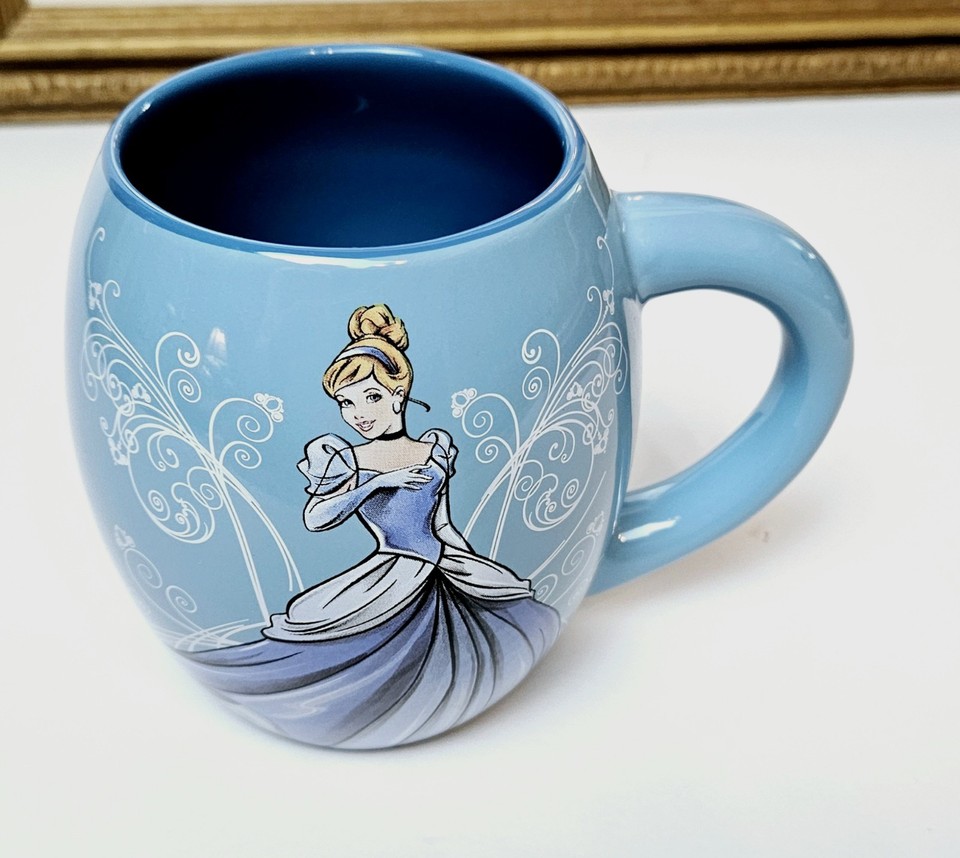 Walt Disney's Princess Cinderella Blue Coffee 18oz Oval Mug "Dreams ...