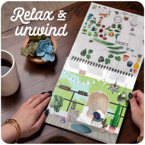 Sticker & Chill Adult Sticker Book – 800+ Repositionable Clings, 10 ...