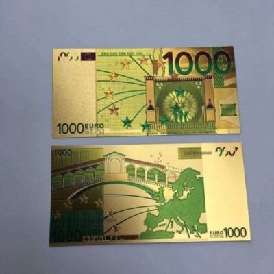 10pcs Euro 1000 Banknote Gold Foil Paper Money Collection Bank Note ...