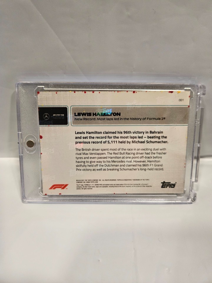 Lewis Hamilton SCUDERIA FERRARI Red Yellow ART CARD Formula 1 F1 ...