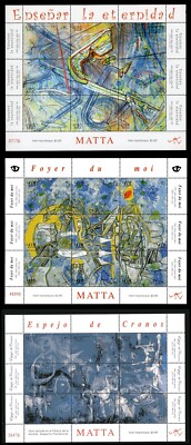 Chile Scott #1502-1504 MNH SHEETS Art Work by Roberto Matta CV$55 ...