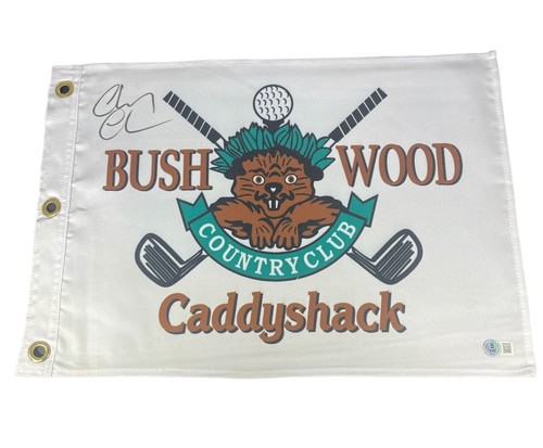 Chevy Chase Signed Auto Caddyshack Bushwood Country Club Golf Flag ...