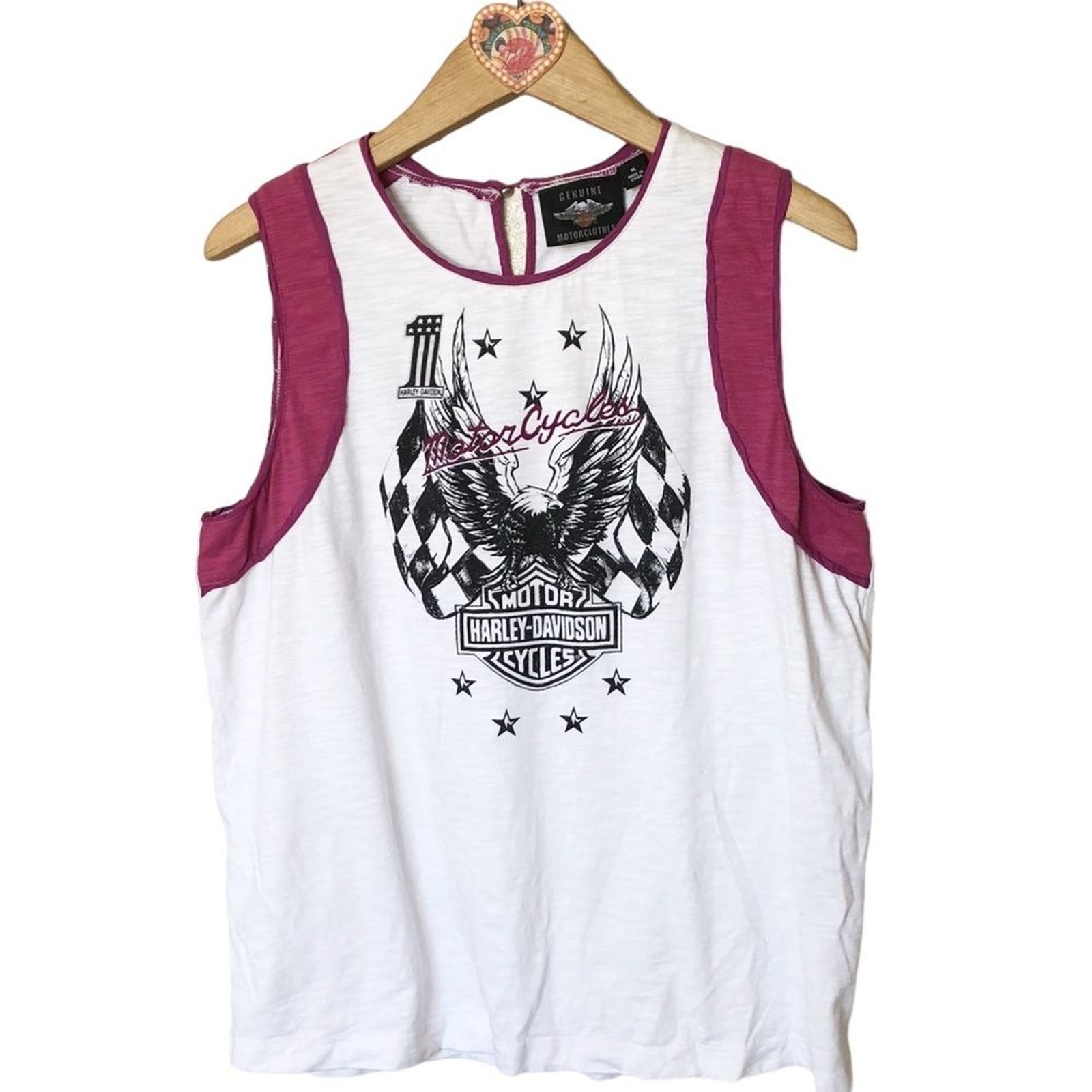 Harley Davidson Checkered Flag Logo Muscle Tank Women… - Gem