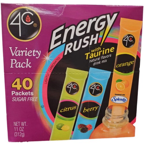 4C Foods Sugar Free Citrus Berry Orange Energy Rush with Taurine Drink ...