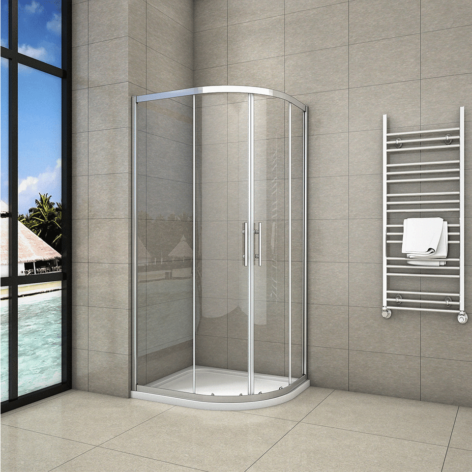 Offset Quadrant Shower Enclosure and Tray Corner Cubicle Glass Screen ...