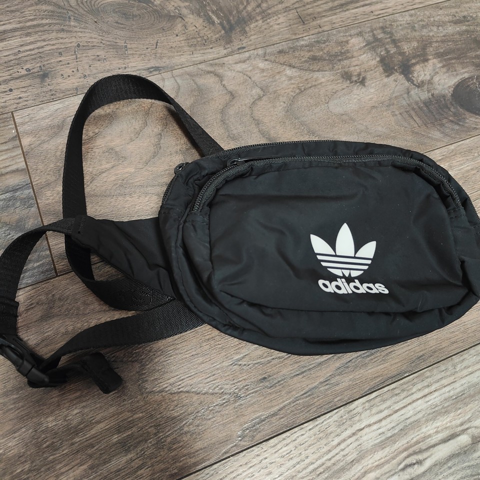 Adidas Fanny Pack Waist Bag Black White Logo Adjustable strap | eBay