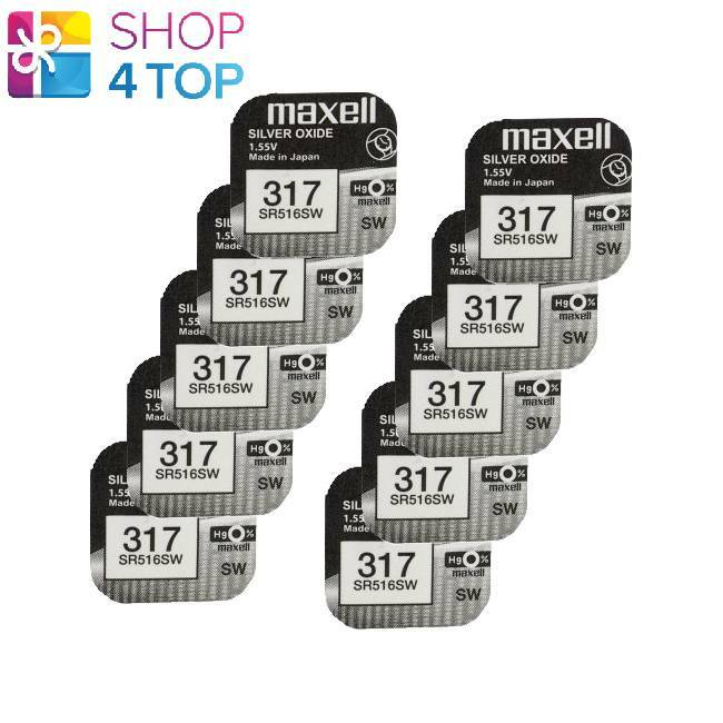 10 MAXELL 317 SR516SW BATTERIES SILVER 1.55V WATCH BATTERY EXP 2026 NEW | eBay