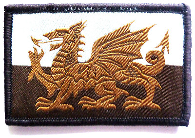 WALES CLOTH PATCH Cymru hook & loop flag badge Y Ddraig Goch Welsh ...