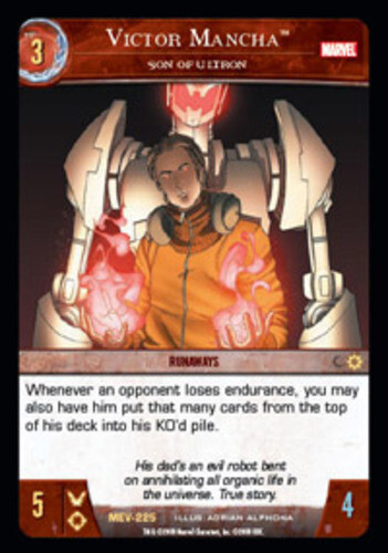 VS System: Victor Mancha, Son of Ultron [Played] Marvel Evolution TCG ...