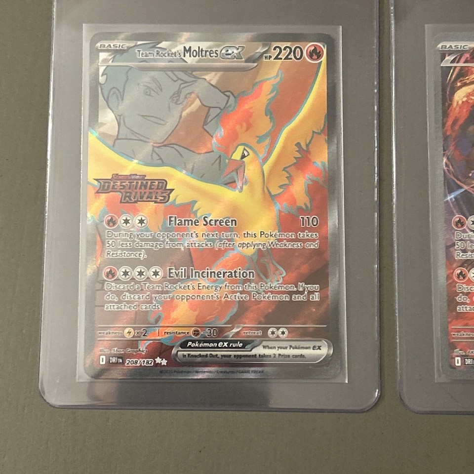 Pokemon Team Rocket's Moltres ex (Destined Rivals Stamp) 229/182 3x ...