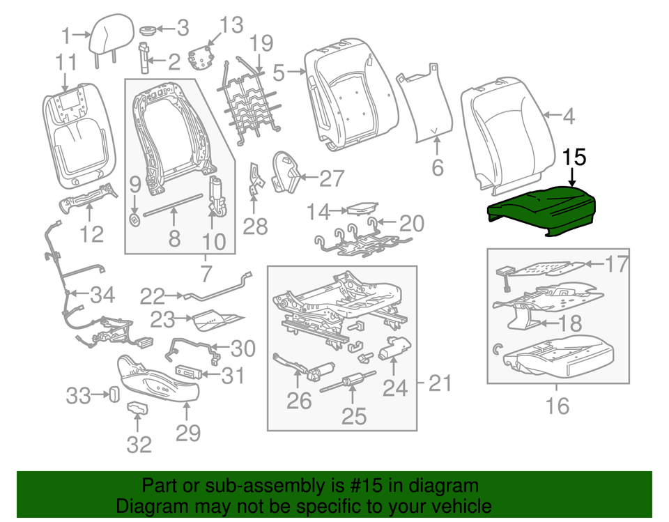 Genuine GM Light Cashmere Passenger Seat Cushion Cover 22818637 | eBay
