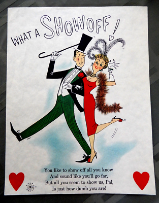 Vintage VINEGAR VALENTINE Sharp Darts SHOWOFF Penny Dreadful SARCASM ...