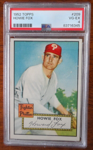1952 TOPPS BASEBALL #209 HOWIE FOX PHILADELPHIA PHILLIES PSA 4 G-422 | eBay