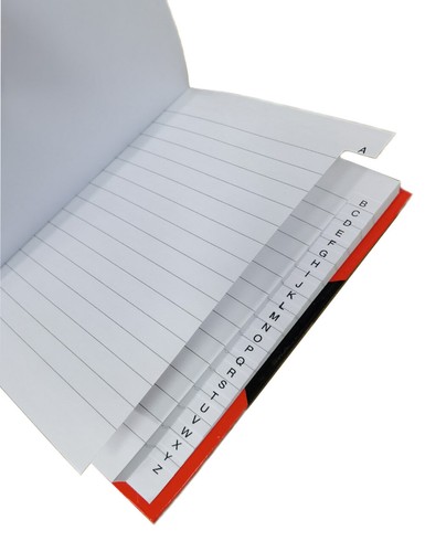 Cumberland A5 Index Book A-Z 150x210mm Ruled Red & Black Hard Cover ...