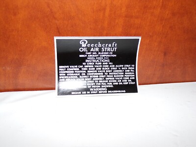 Beechcraft Oil Air Strut Decal 35-815247-28 | eBay